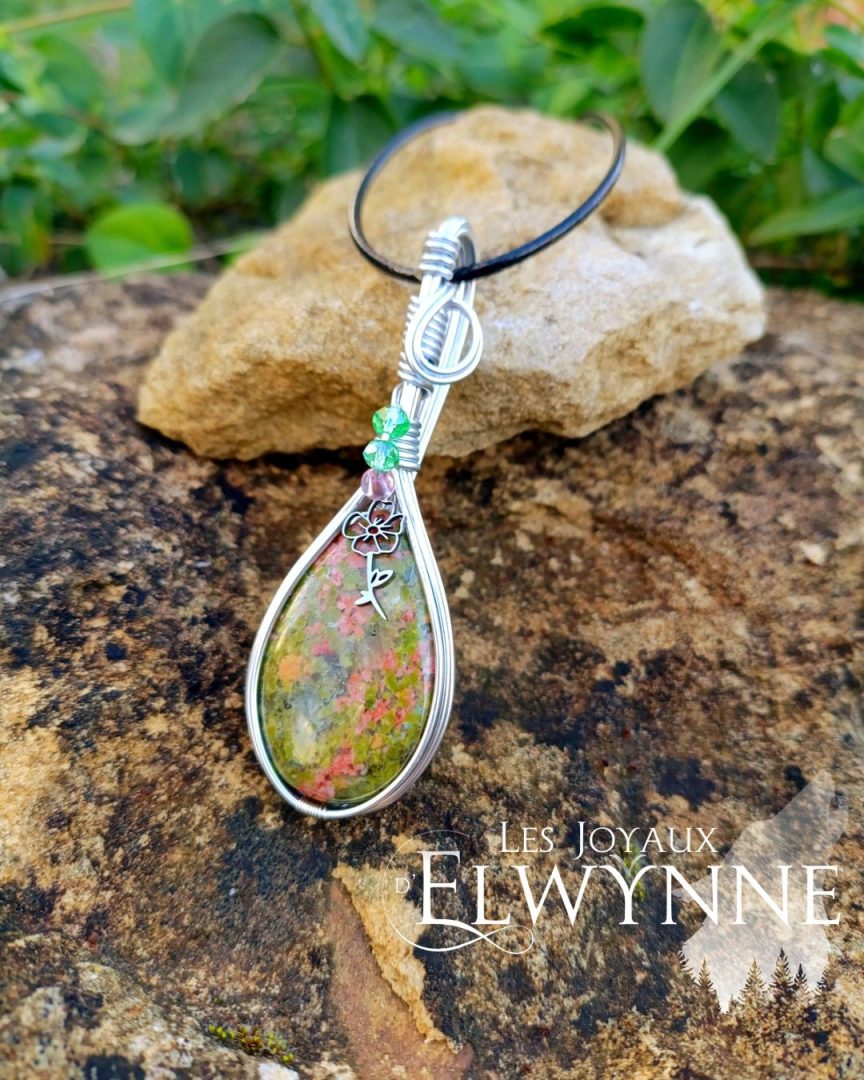 Collier Pierre Naturelle Unakite Les Joyaux D Elwynne