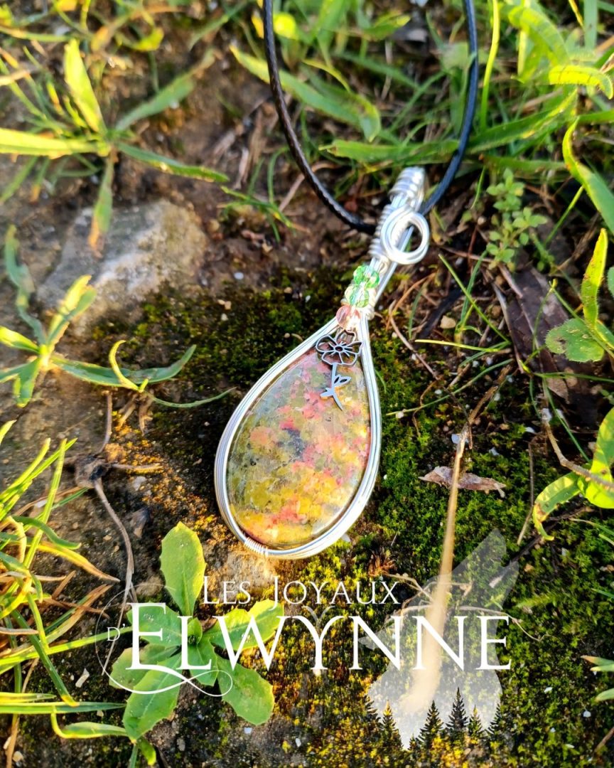 Collier Pierre Naturelle Unakite Les Joyaux D Elwynne